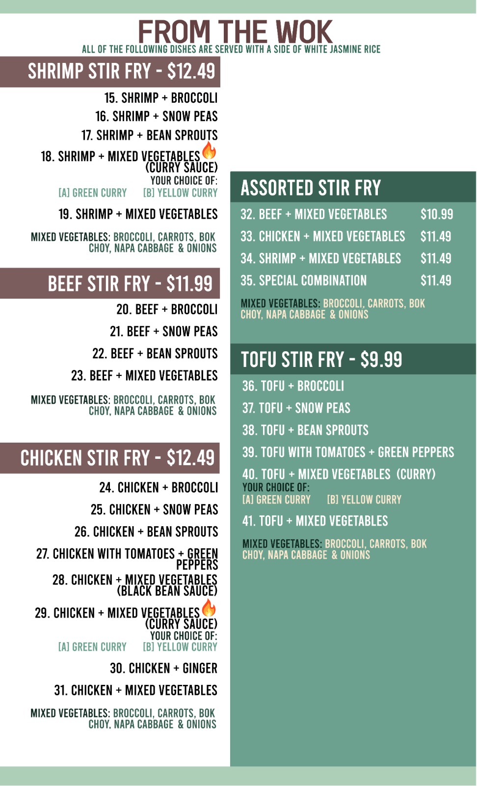 Menu - Saigon Asian Restaurant